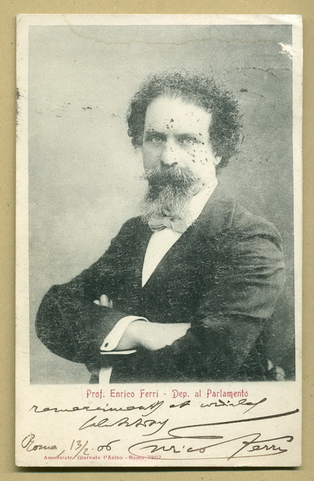 Enrico Ferri (1856-1929) - Famous Italian criminologist - Rare signed ...
